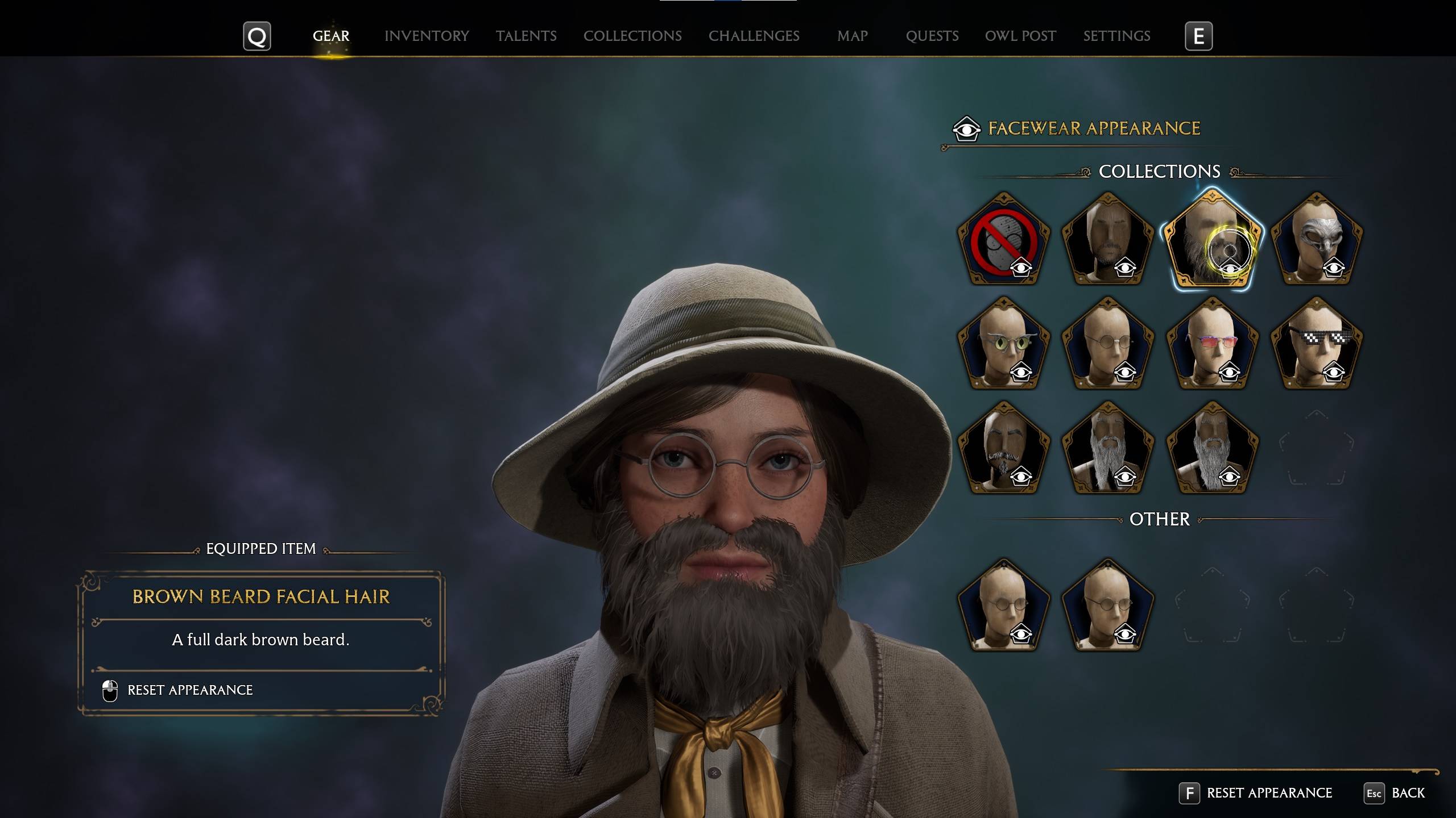 Dark Brown Beard Gear Appearance - Gallery - Hogwarts Legacy Mods ...