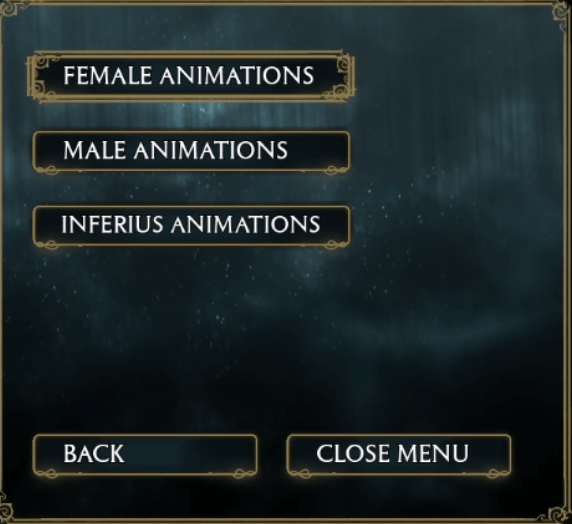 AnimSwap Menu - Gallery - Hogwarts Legacy Mods - CurseForge