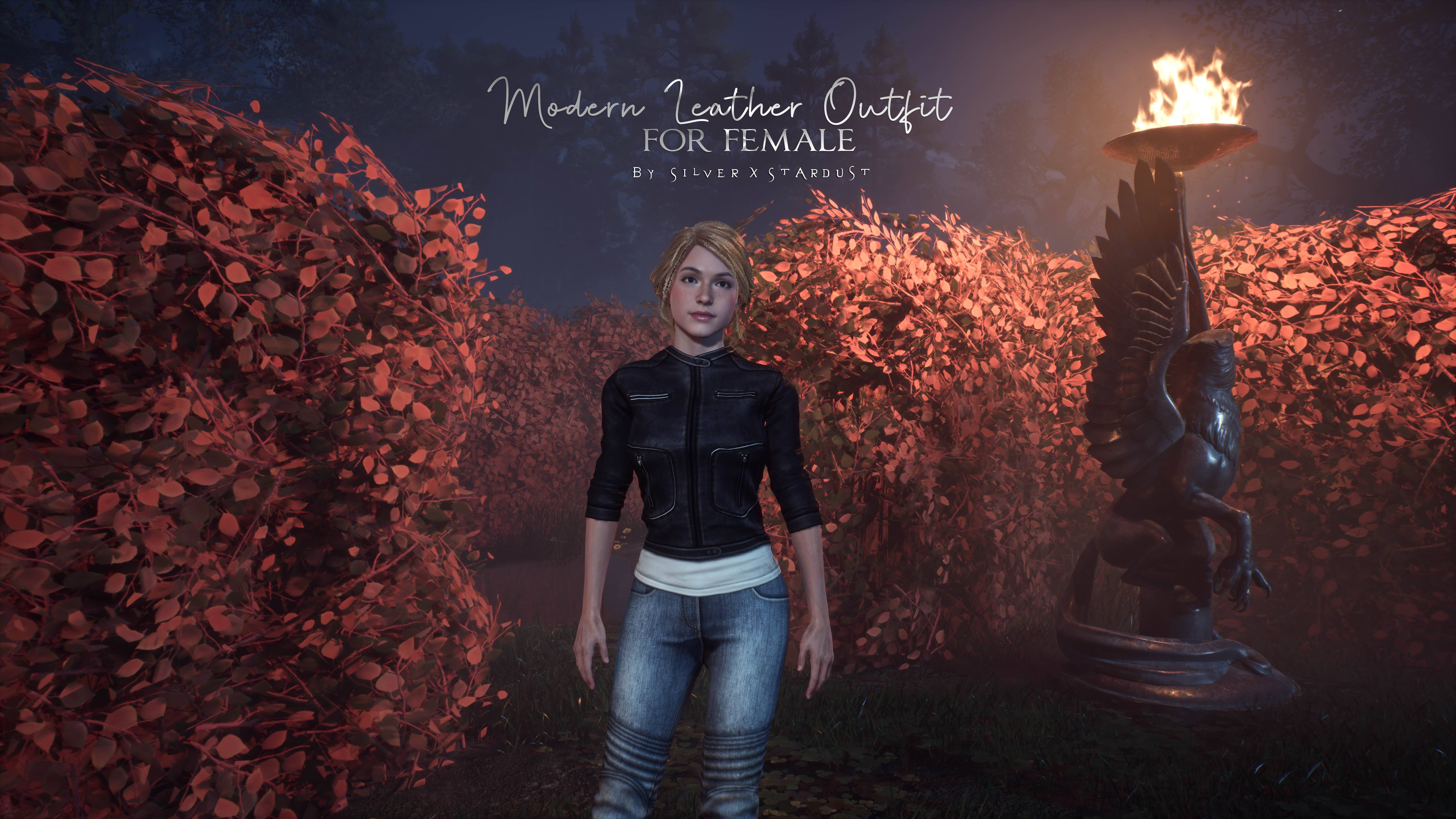Modern Leather outfit for Female - Gallery - Hogwarts Legacy Mods ...