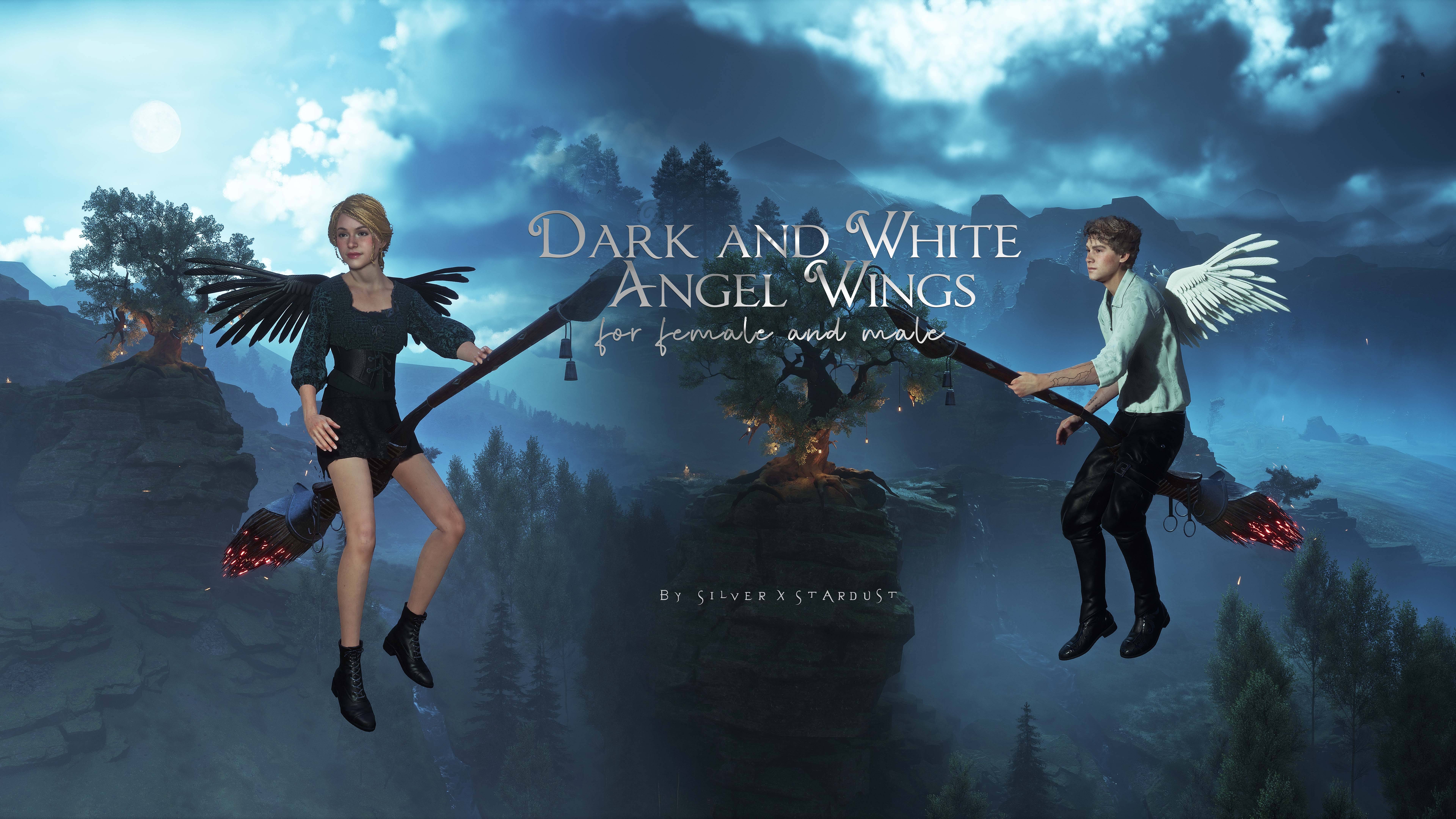 Dark and White Angel Wings - Hogwarts Legacy Mods - CurseForge