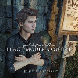 Black Modern outfit for Sebastian - Files - Hogwarts Legacy Mods ...